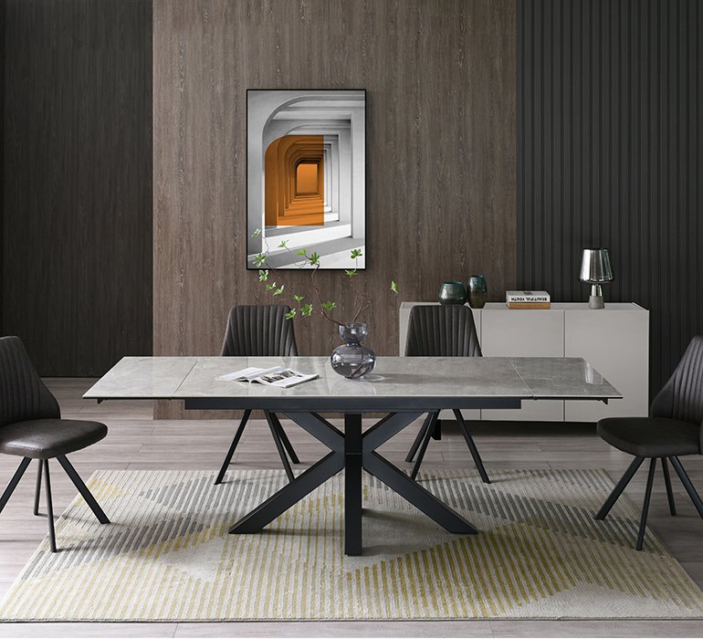 Kalufa Ceramic Extending Dining Table - Lees of Grimsby