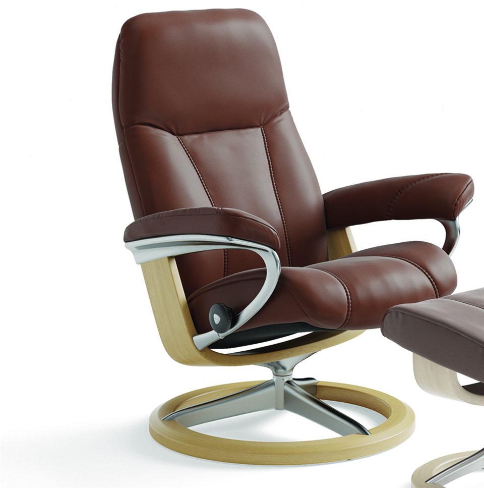 Stressless Consul Medium Chair with Signature Base - no footstool ...